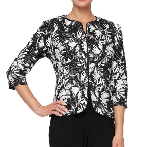 Alex Evenings | Jackets & Coats | Alex Evenings Womens Embroidered ...